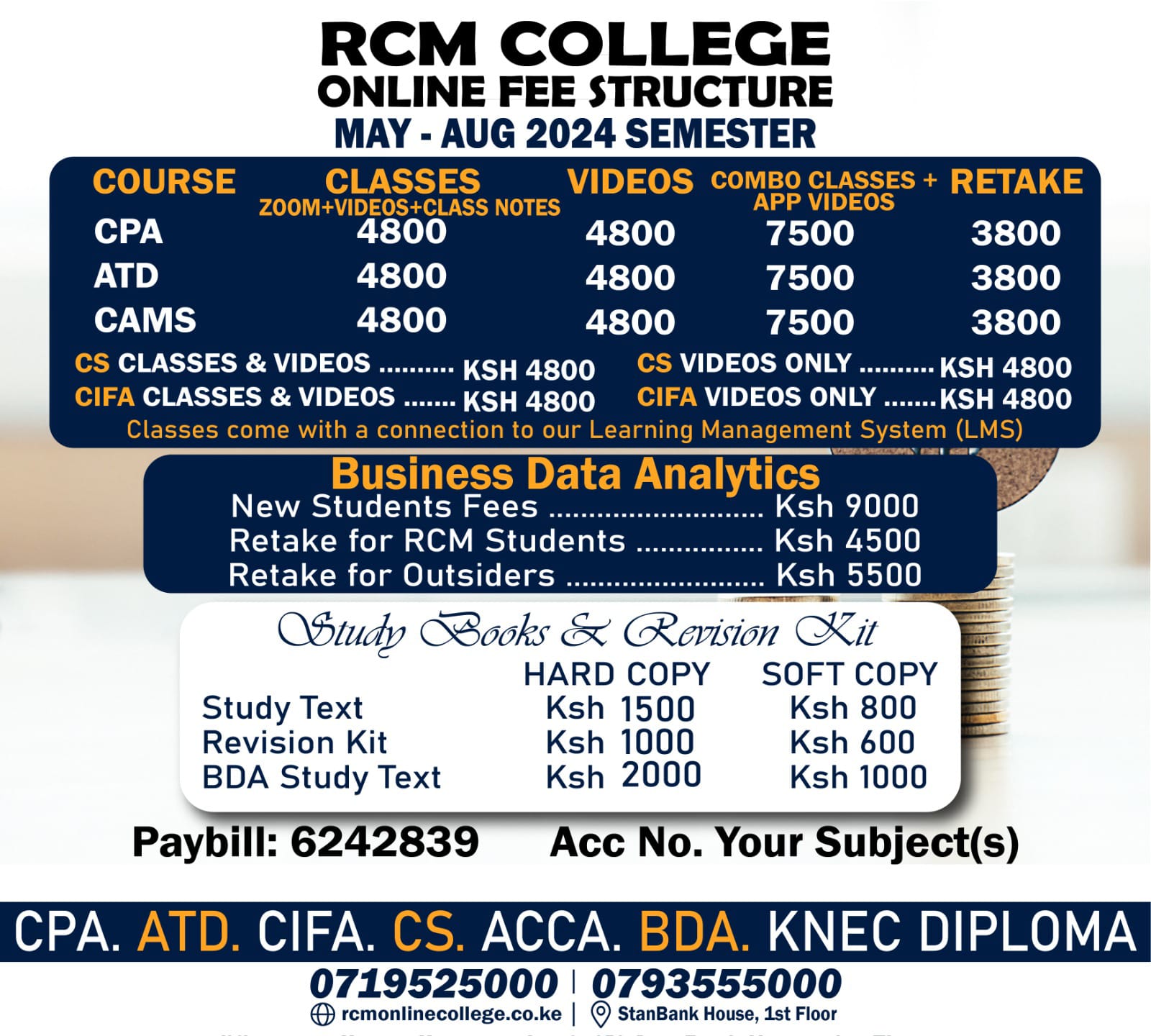 Intake for KASNEB Courses - RCM Online College